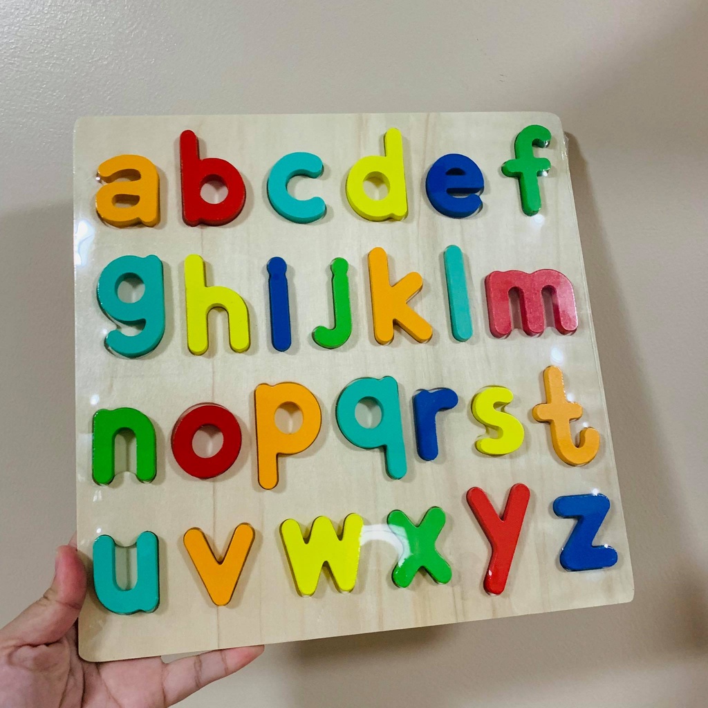 Wooden Alphabet Puzzle - Lowercase Small Letters and Uppercase Capital ...