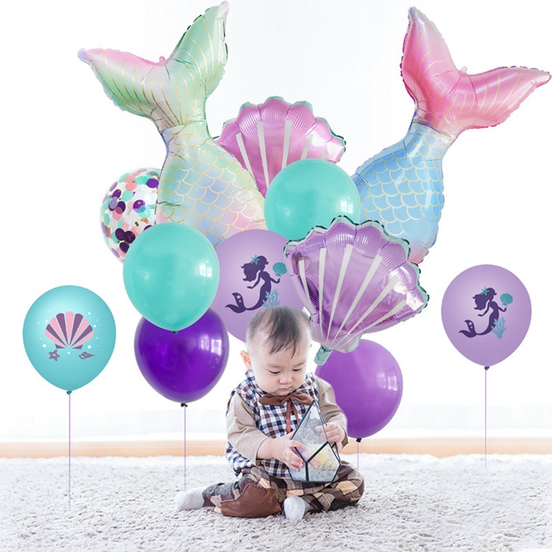 25pcs Little Mermaid theme Party Balloons Under The Sea Mermaid ...