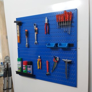 Blue Pegboard Double Mesh Panel With FABINA Hanging Accessory - 2 ...