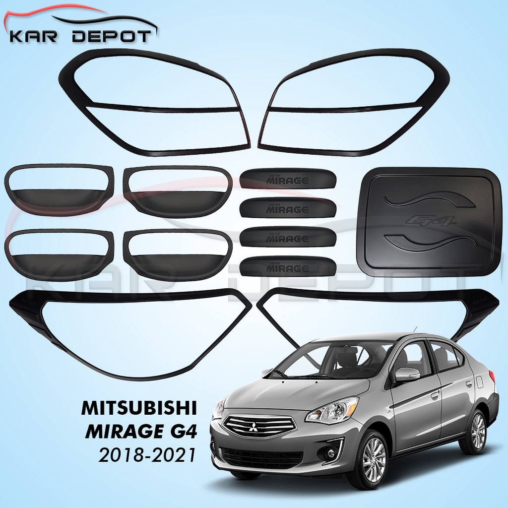 Mitsubishi Mirage G4 2018-2022 Combo Set Garnish Matte Black | Shopee ...