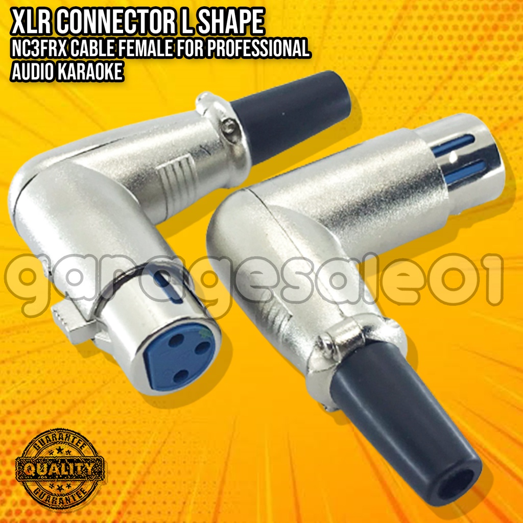 XLR CONNECTOR L SHAPE NC3FRX CABLE FEMALE FOR PROFESSIONAL AUDIO ...