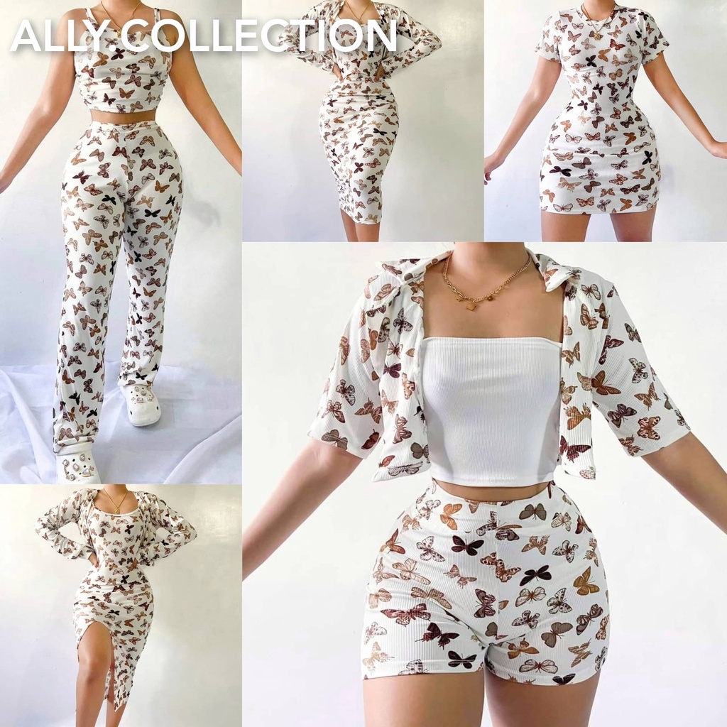 BUTTERFLY New Trendy Fashion Crop Top Terno/Set for Women Ally ...