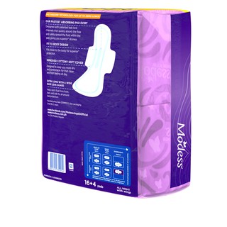 Modess All Night Sanitary Napkins 16s + FREE 4 Pads | Shopee Philippines
