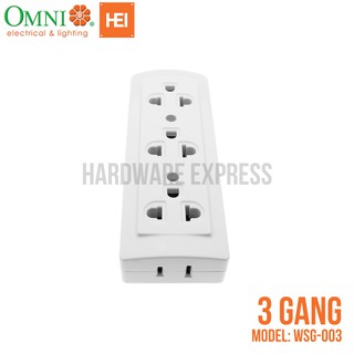 OMNI Surface Convenience Outlet w/ Ground 10A 250V 2 / 3 Gang WSG-002 ...