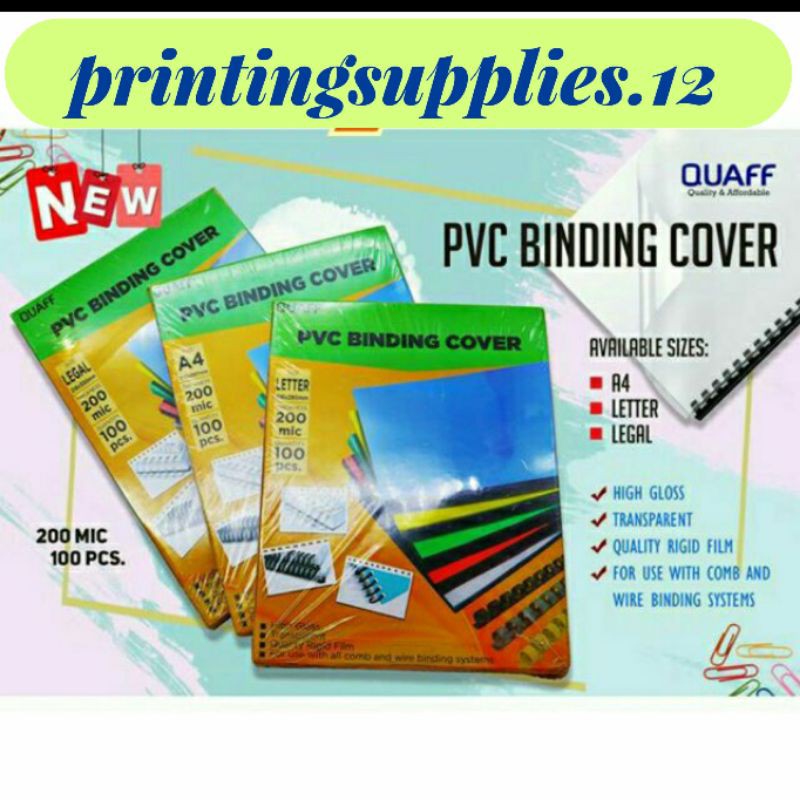 PVC BINDING COVER 100SHEETS (200MICRONS) | Shopee Philippines
