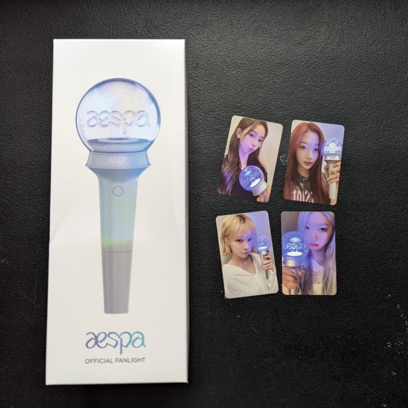 [ONHAND] AESPA OFFICIAL LIGHTSTICK FANLIGHT + POB PHOTOCARDS | Shopee Philippines
