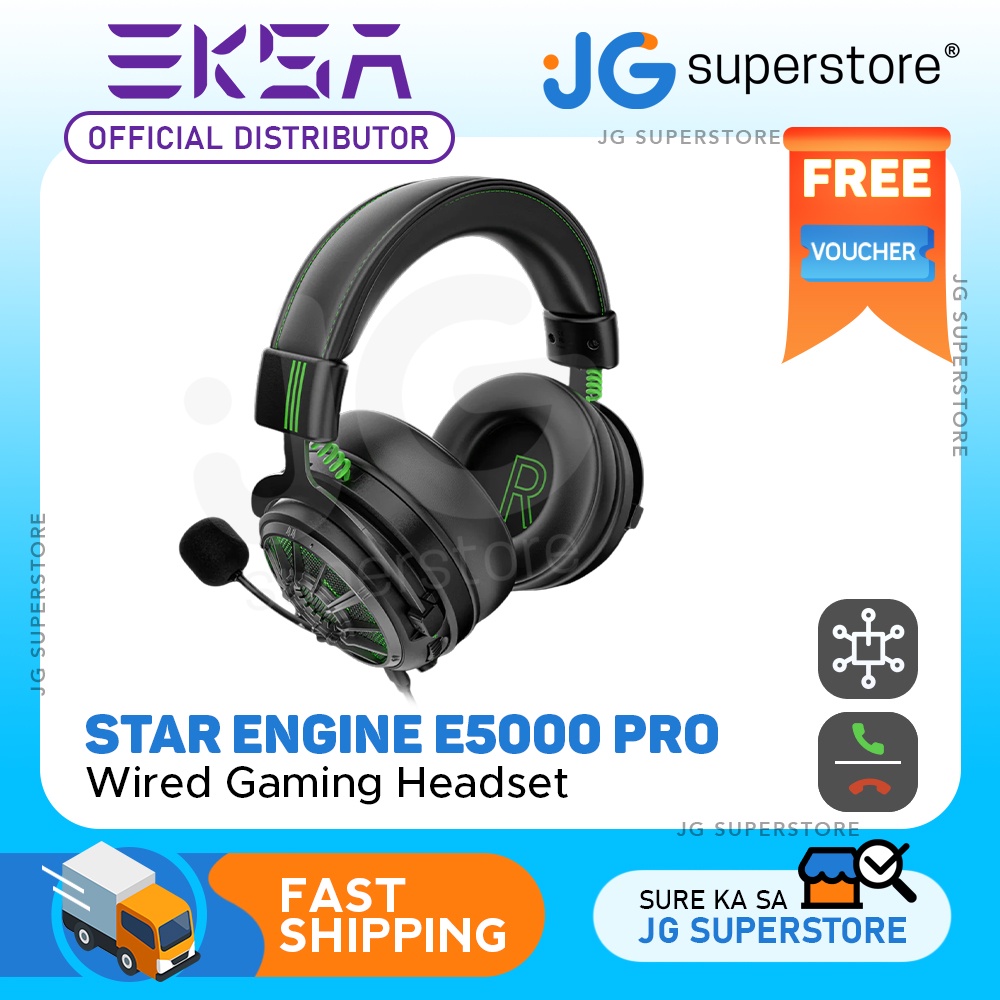 EKSA Star Engine E5000 PRO Wired Gaming Headset with Mic, 7.1 Surround Stereo Sound and ENC ...