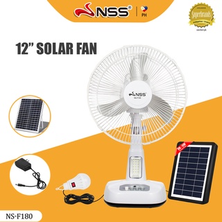 NSS 12" Solar Fan Solar Electric Fan with LED light 12 inches solar fan ...