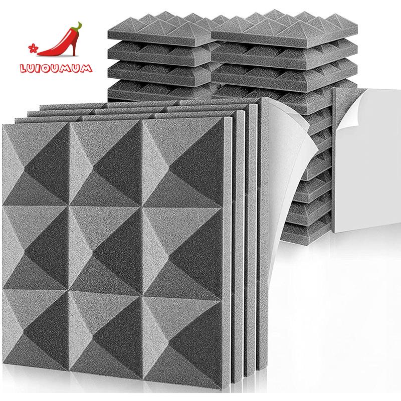24 Pieces Acoustic Foam Board,Self-Adhesive Sound-Proof Foam Board,Wall ...