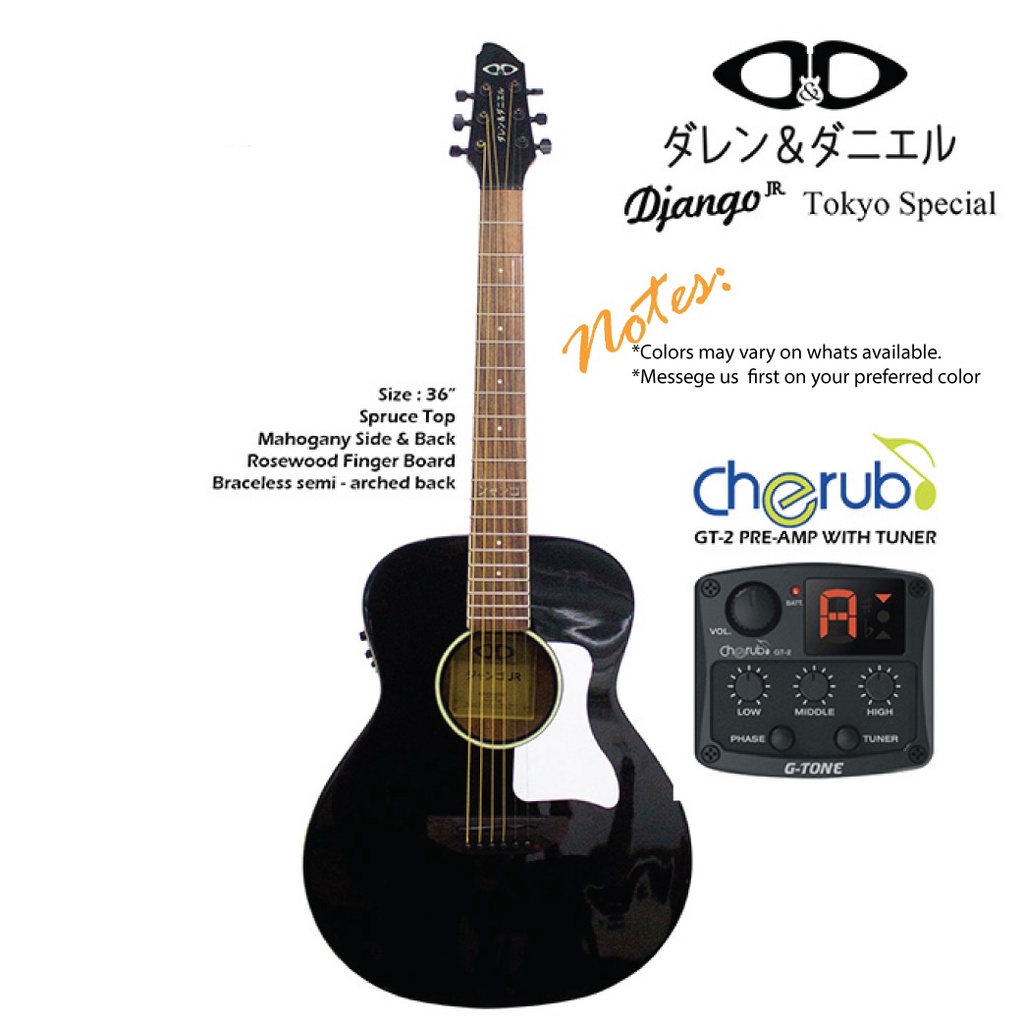 D&D Django Jr. Tokyo Special Acoustic GT-2 Black w/ Bag (Black ...