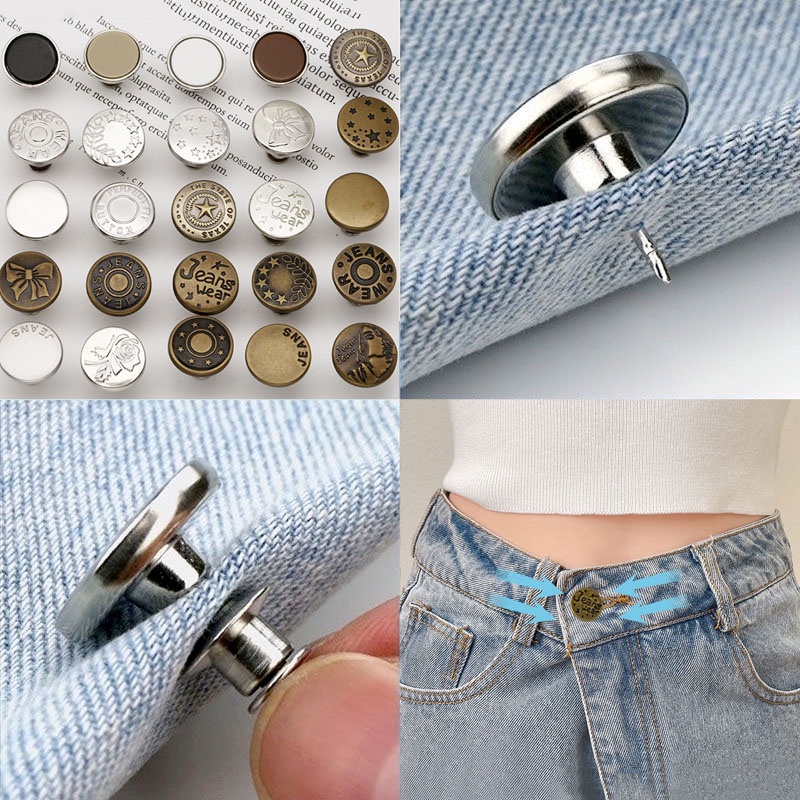 Jeans Waist Pin Metal Button Waist Brooch Pin Fastening Clothes ...