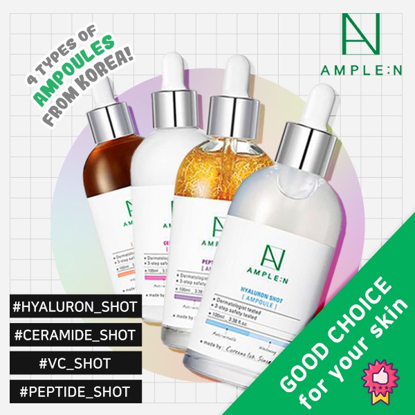 AMPLE:N Ampoules 100ml essence serum - Hyaluron, Ceramide, VC, Peptide ...