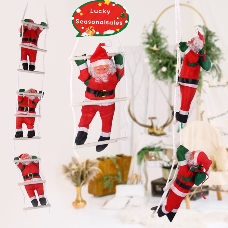 The New Hot Selling Christmas Santa Claus Climbing On Rope Ladder Xmas ...