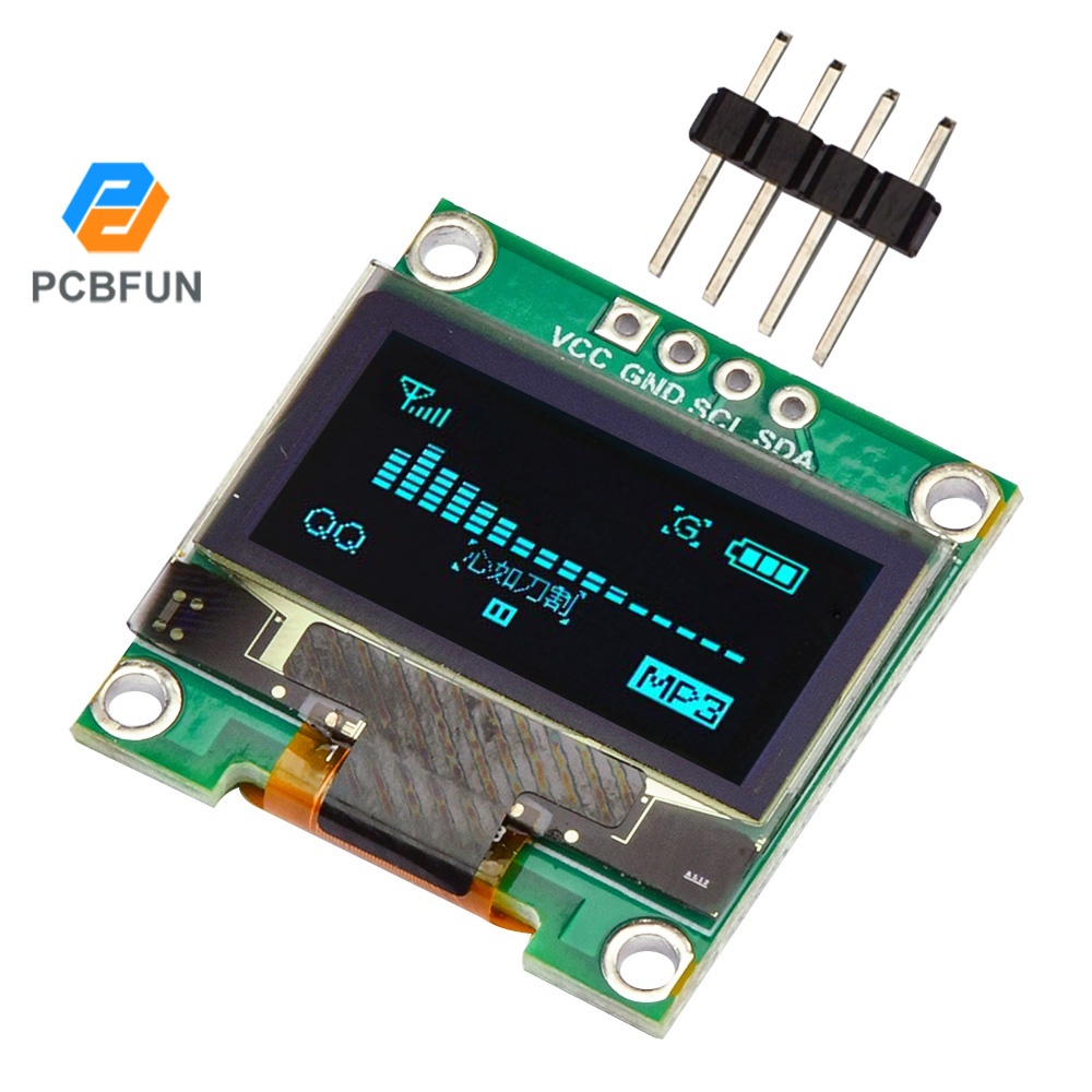 Pcbfun New 0 96 Inch Oled Module Iic I2c Interface 128x64 Resolution White Display Blue Yellow