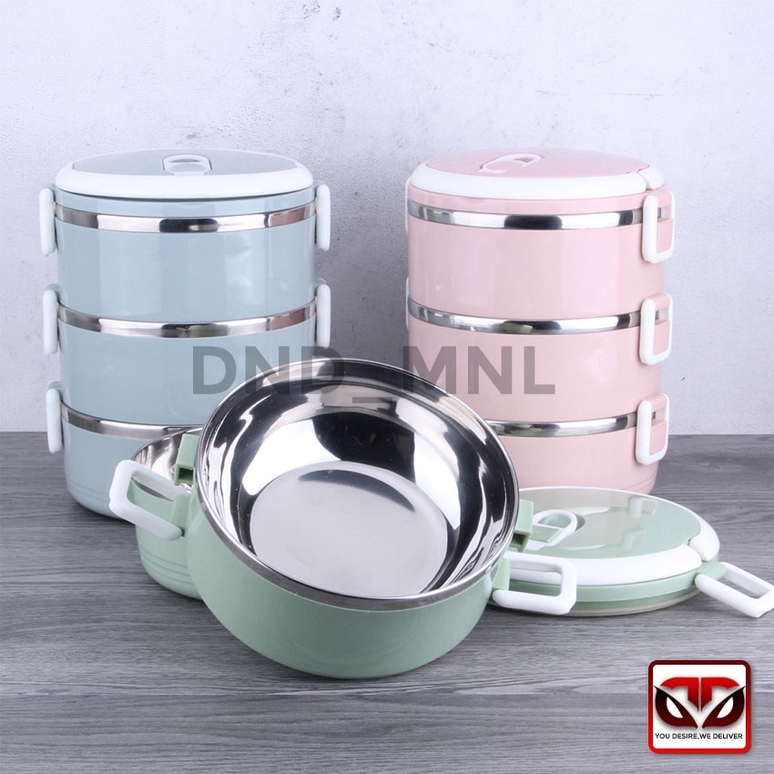 D&D 3-Layer/2-Layer 1L Stainless Steel Lunch Box Thermo Bento Box ...