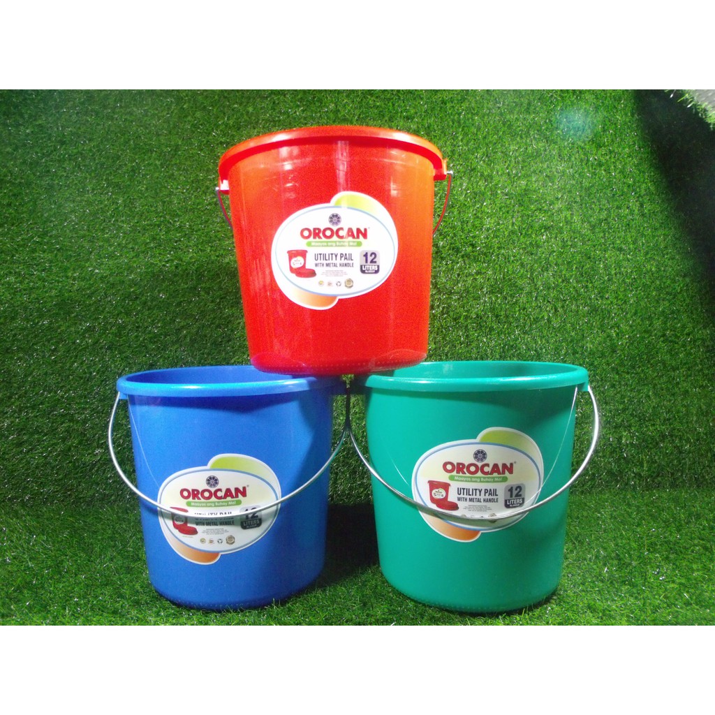 12 Liters Orocan Pail with stainless steel handle timba | Shopee ...