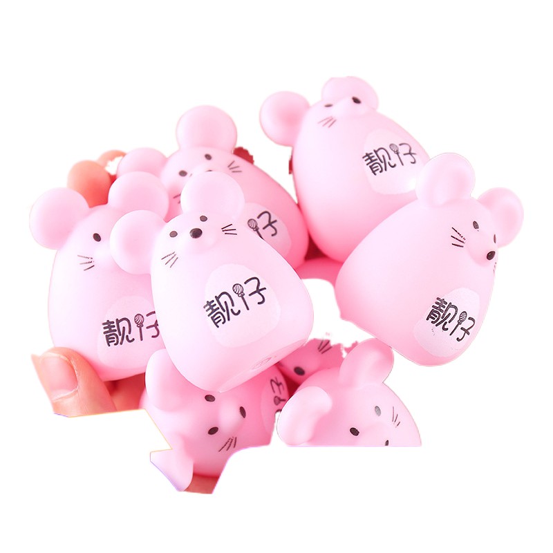 Cute and pretty little mouse pinch a toy to decompress vent, be tricky ...