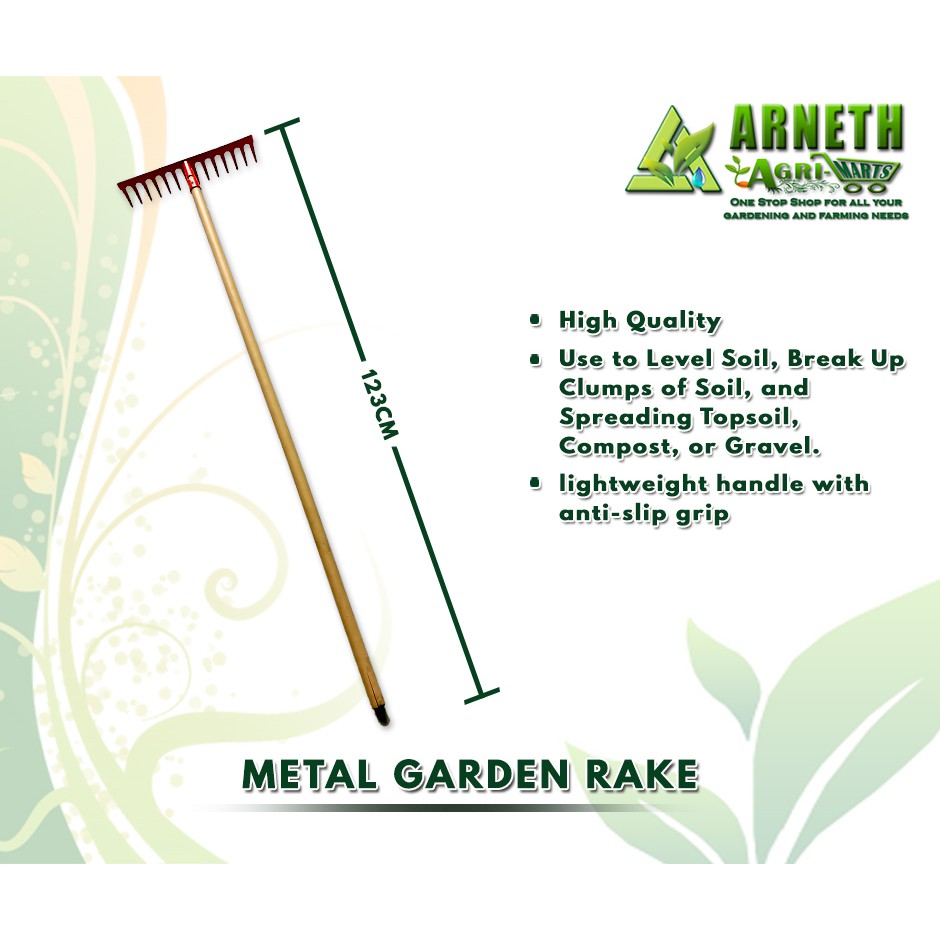 METAL GARDEN RAKE 14T | Shopee Philippines