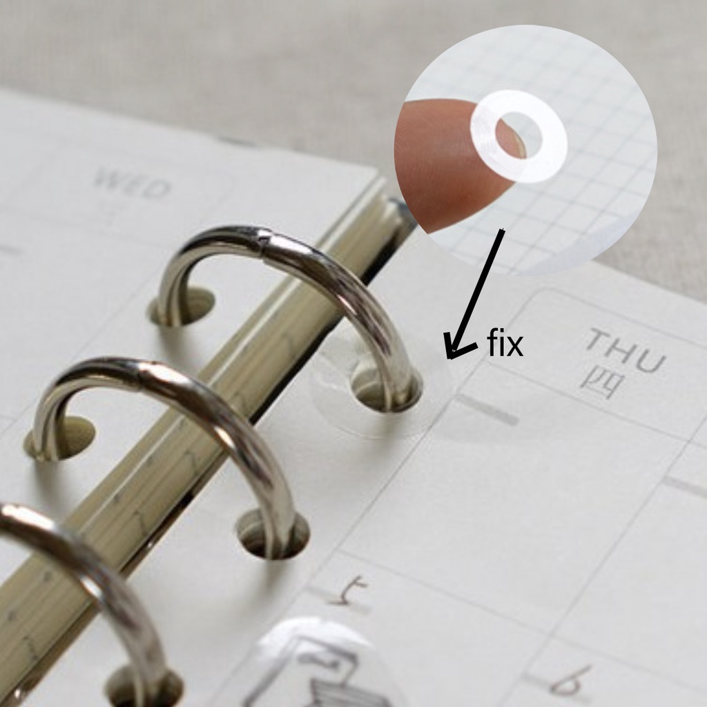 5 Sheets Loose Leaf Paper Hole Patch Sticker Round Fix Repair Reinforce ...