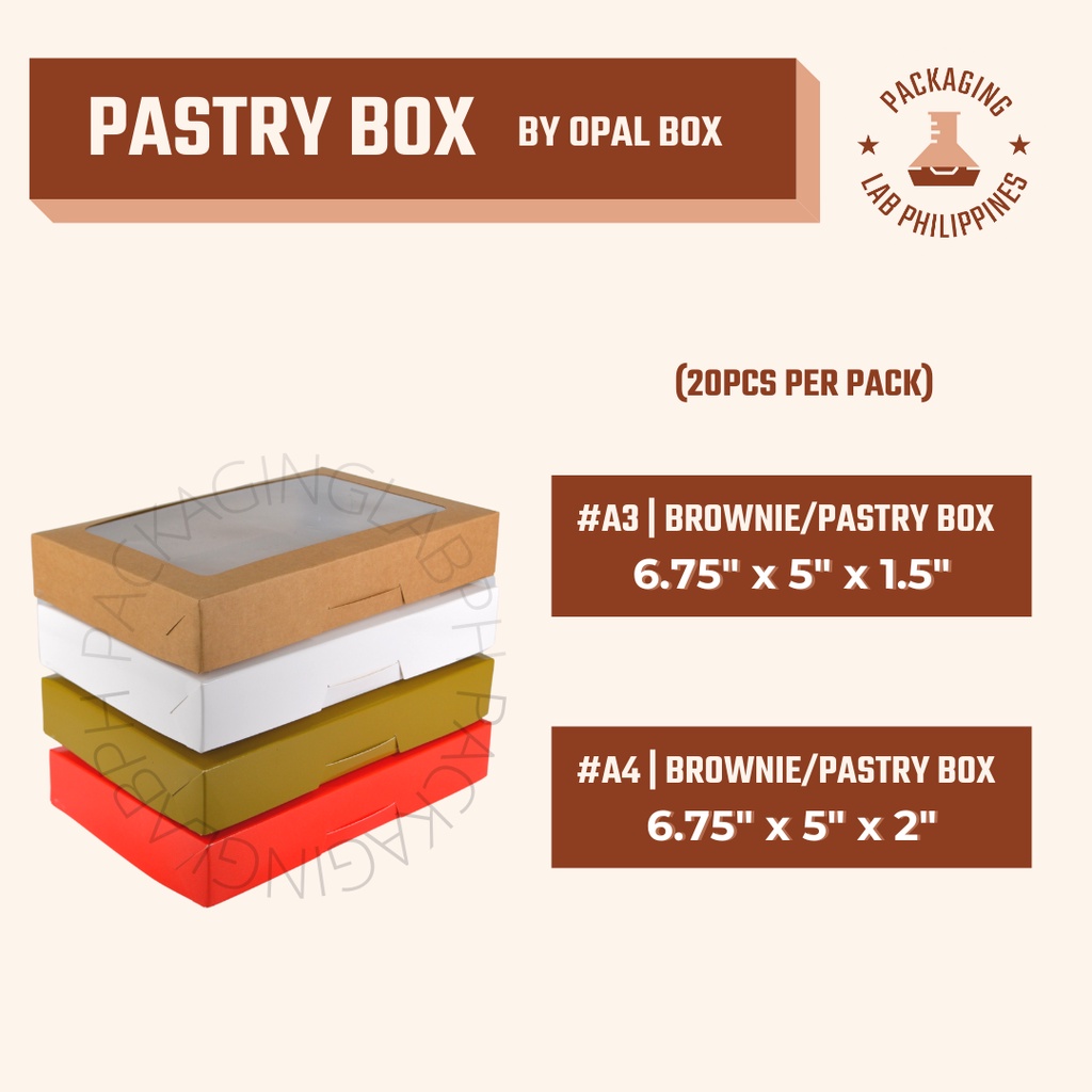 [20pcs] Small Brownie Box Pastry Box by Opal Box | Shopee Philippines
