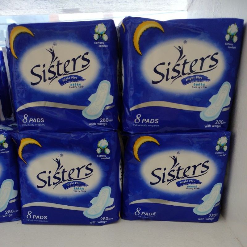 Sisters Night Plus feminine napkin pads heavy flow with wings | Shopee ...