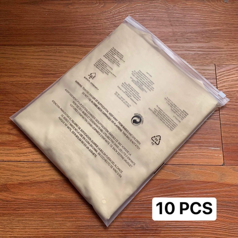 10pcs Frosted Ziplock Bag Pouch with Care Label size Medium size Large ...