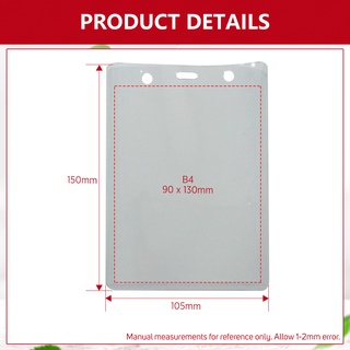 (20pcs) B4 Size Vertical ID Card Holder Plastic Type ID Case 105x150mm ...