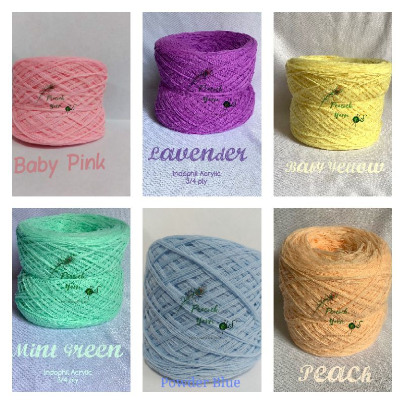 Indophil Acrylic Yarn: Pastel 3ply and 4ply | Shopee Philippines