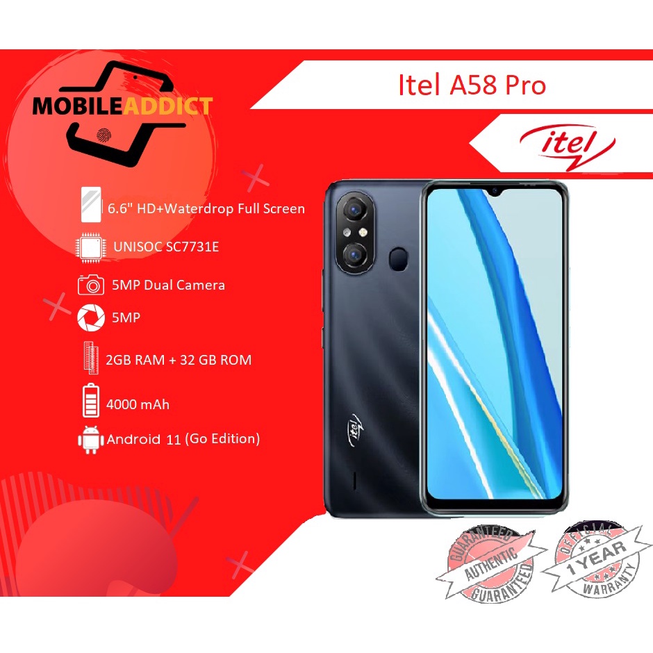 Itel A58 Pro NTC, 1 year official warranty | Shopee Philippines