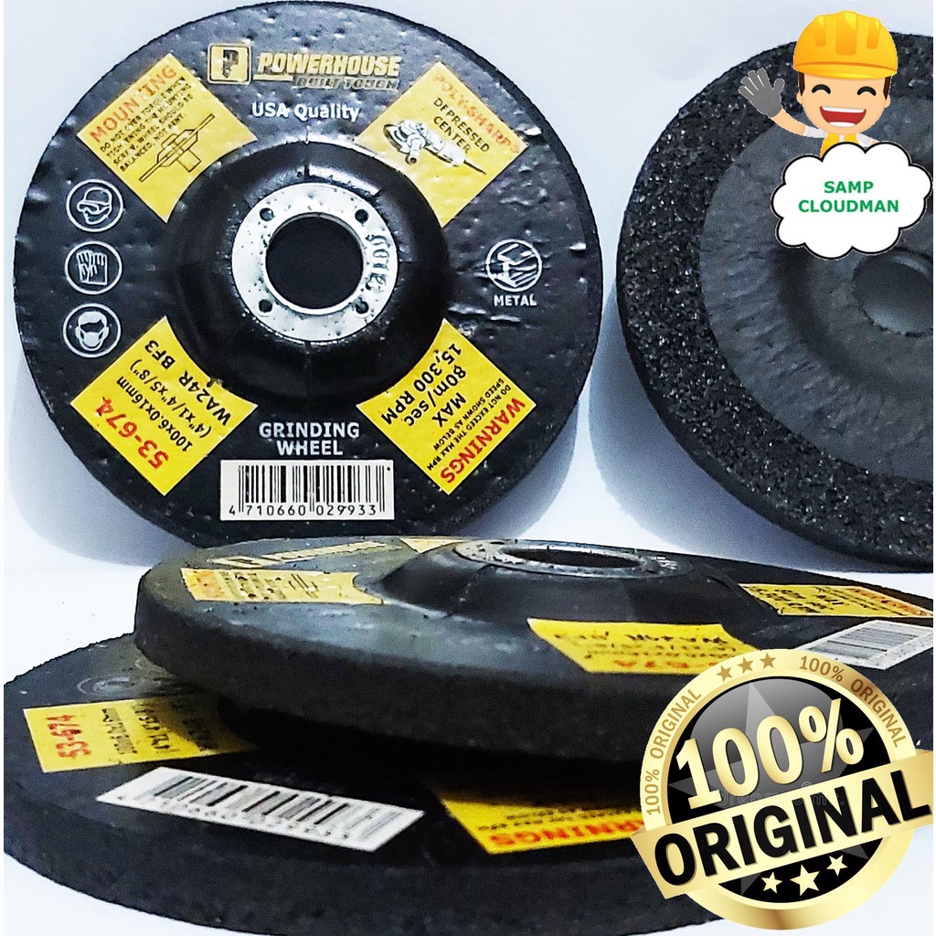 Powerhouse Grinding Wheel 4" Depressed Center for Metal Grinder Disc ...