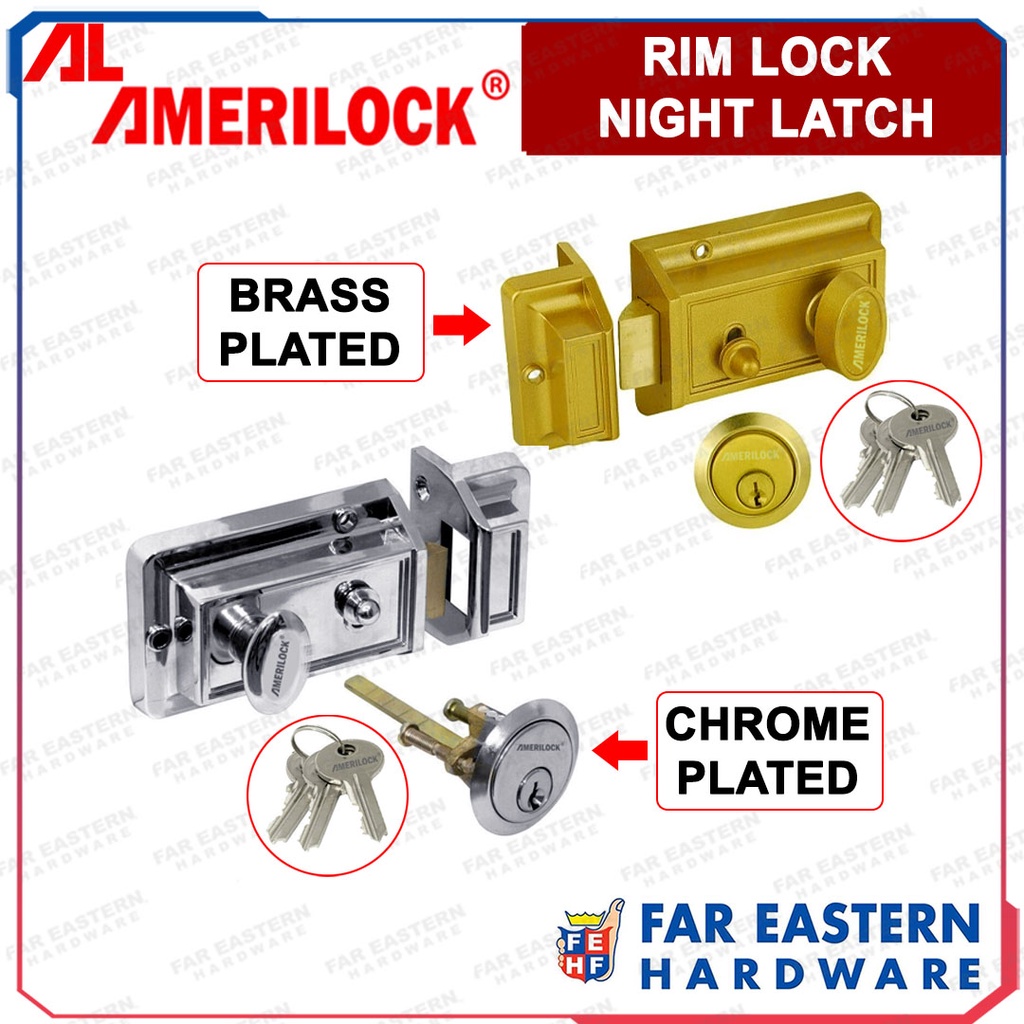 Rim Door Lock Night Latch AMERILOCK | MAXILOCK | Shopee Philippines