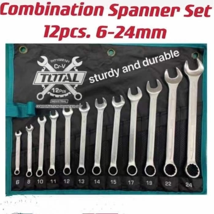 TOTAL 12Pcs Set Combination Spanner 6-24mm Combination Spanner set Ring ...
