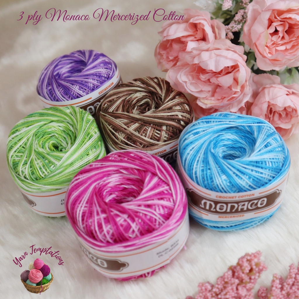 3ply Monaco Mercerized Cotton Mix Color | 175 meters | Yarn Temptations ...