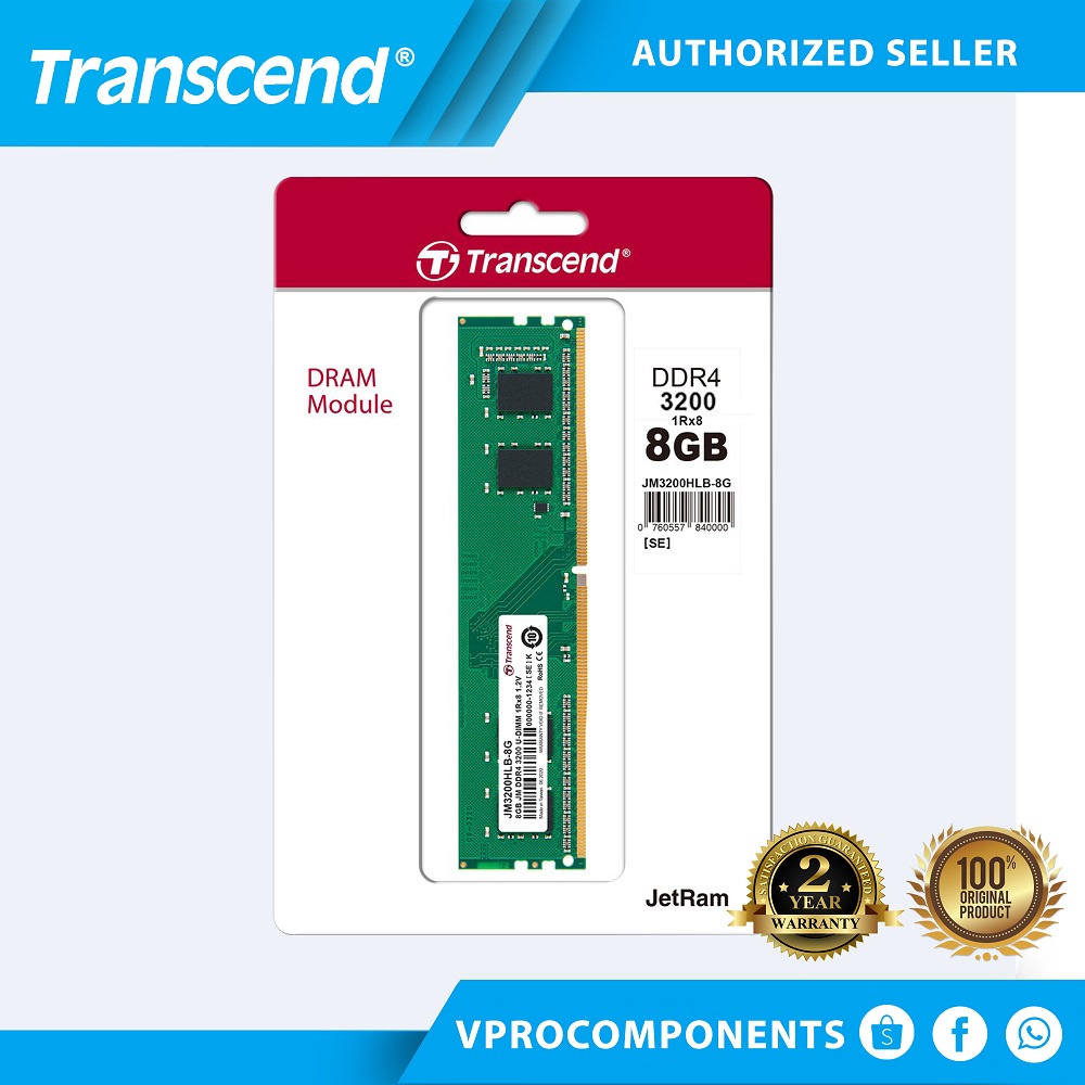 Transcend 8Gb DDR4 3200mhz JM3200HLB-8G Memory | Shopee Philippines
