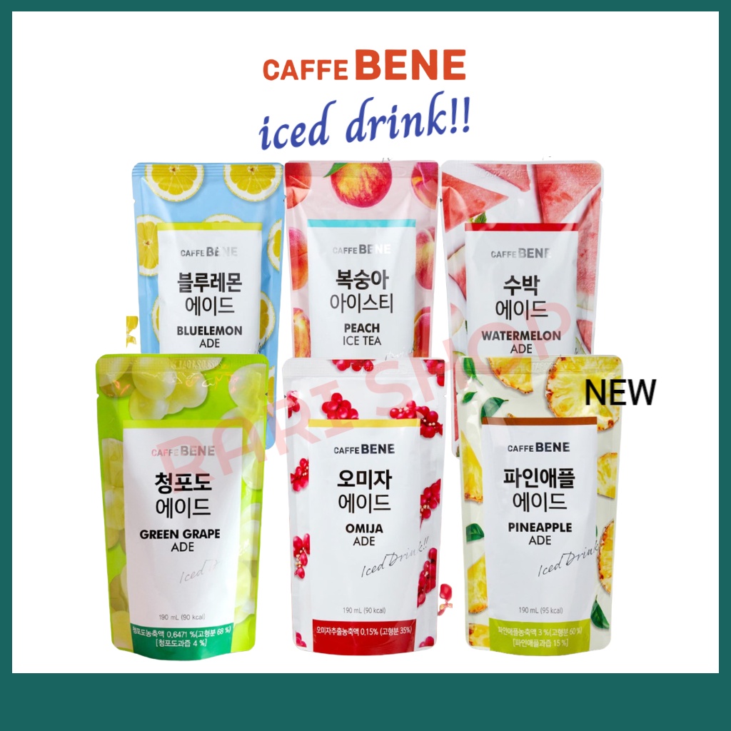 [Caffe Bene] Pouches of Coffee.190ml Ade Drink Pouch Peach Ice Tea ...