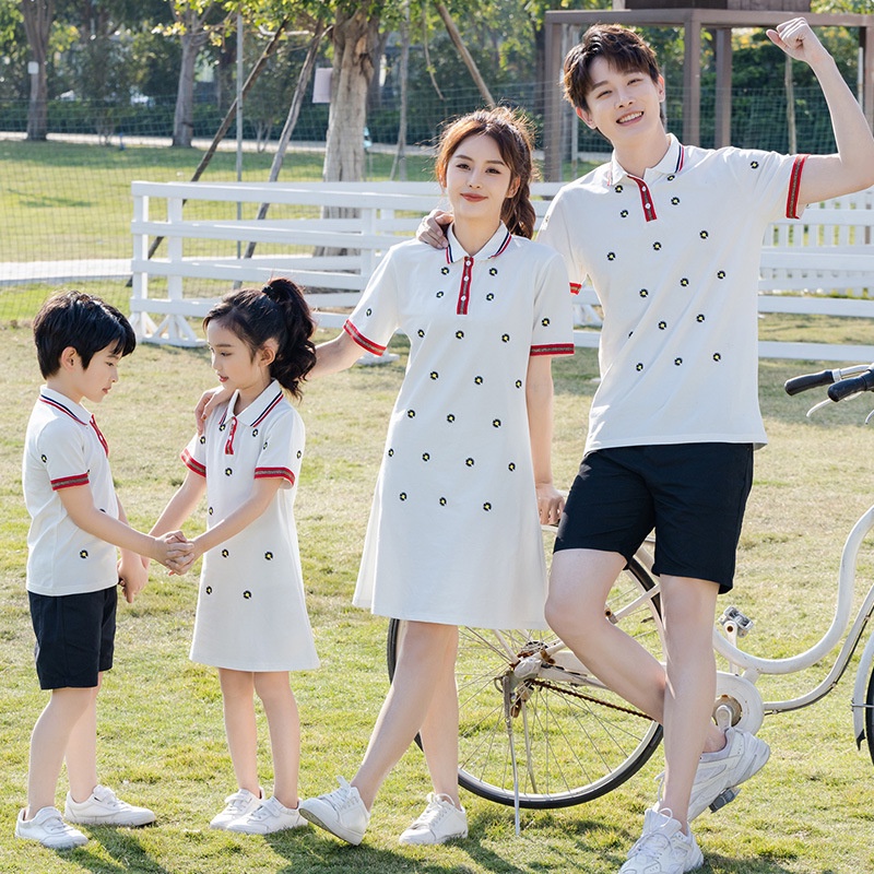 White Polo Family Dress Men Shirt Boy tshirt Women Girl Dress Mini ...