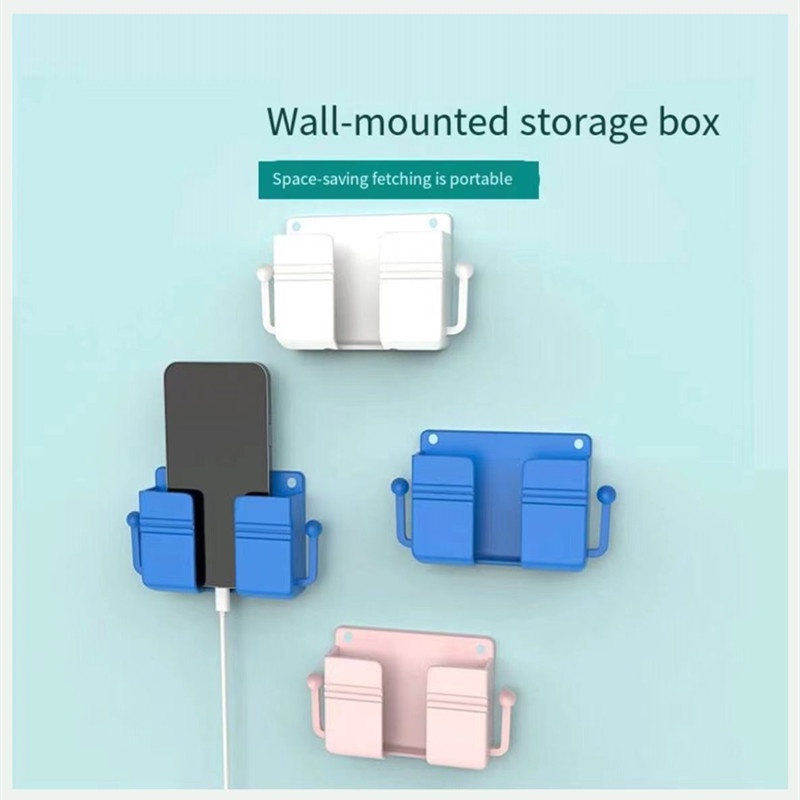 Phone Holder Wall Mounted Organizer Storage Box Remote Control Mounted ...