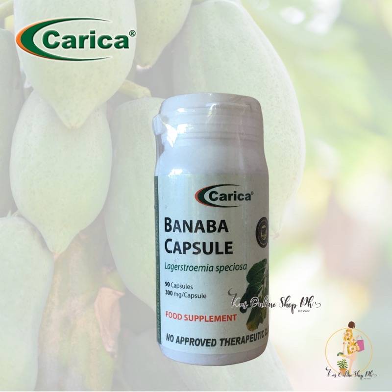 Carica Banaba Capsules (Lagerstroemia speciosa) - Bottle of 90 Capsules ...