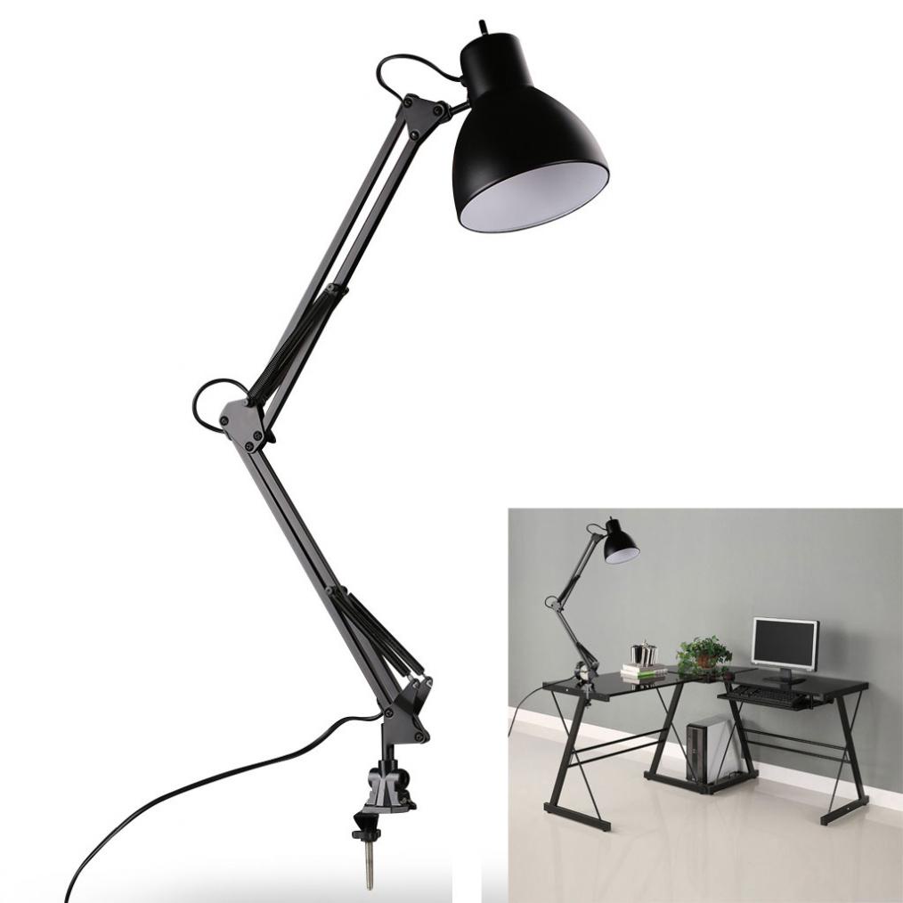 Swing Arm Multi-Joint Desk Lamp, with Rotatable Lamp Head and Clamp ...