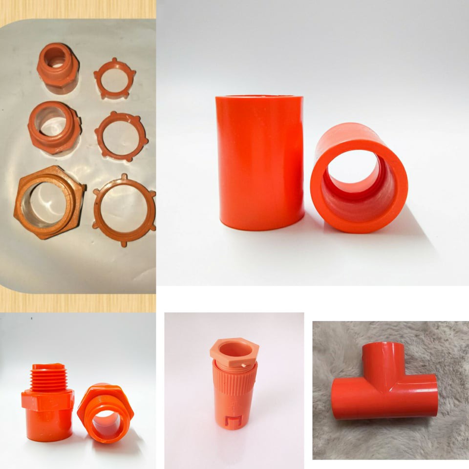 PVC Orange Pipe Electrical Fittings Coupling/ Male Adaptor/ Lock nut ...