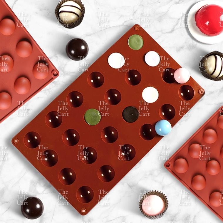 Mini Sphere Silicone Molder 24 holes Circle Fondant Baking Cake ...