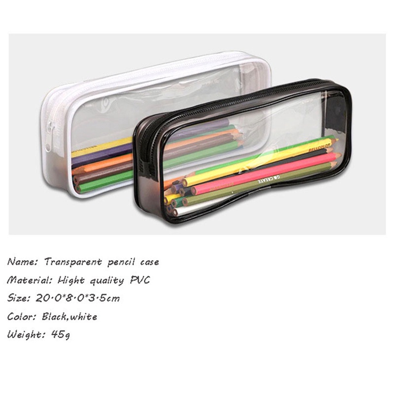 PVC Pencil Bag Transparent pouch water proof Student pencil case ...