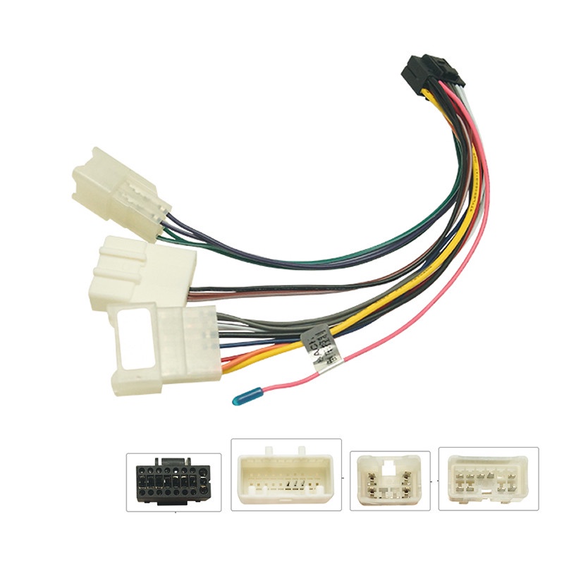 16P Car Head Unit Wire Harness Adapter For Toyota Camry Highlander Reiz ...