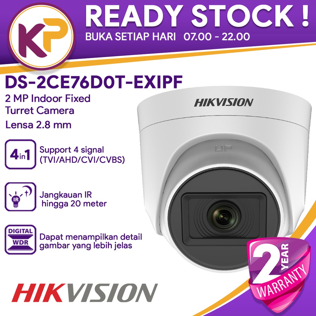 Ds-2Ce76D0T-Exipf 2MP Indoor CCTV Security Camera | Shopee Philippines
