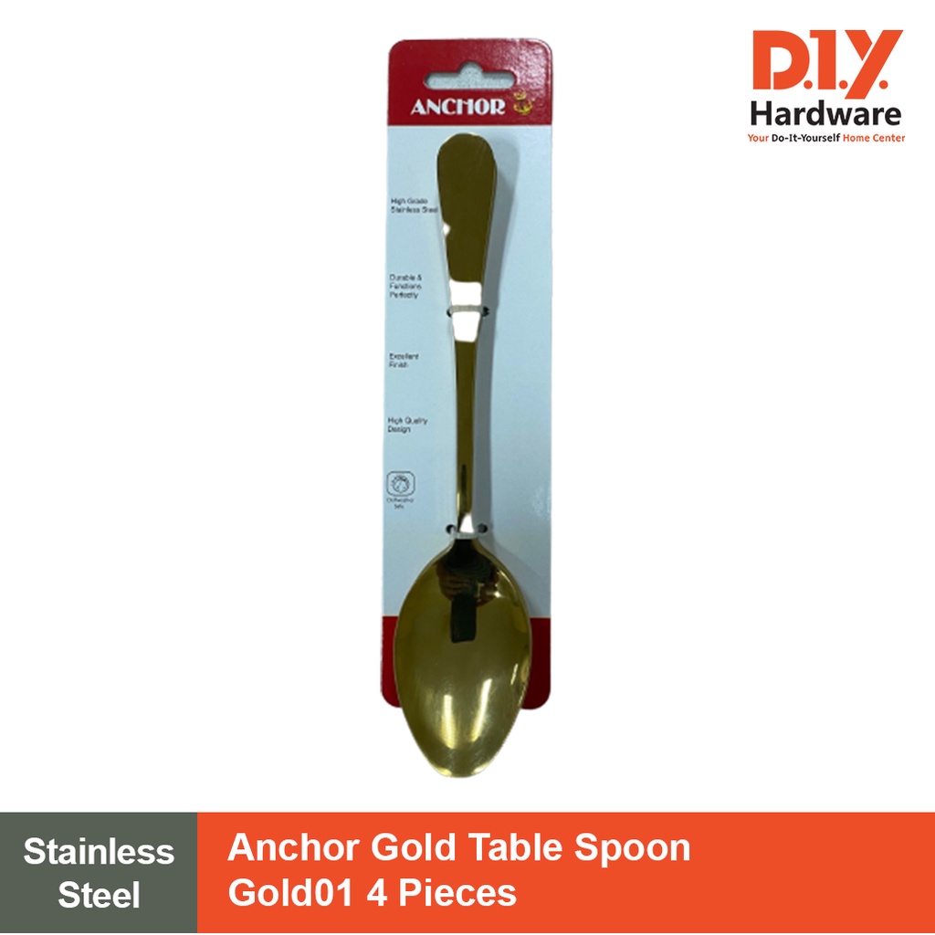 Anchor Gold Table Spoon Gold 01 4pcs | Shopee Philippines