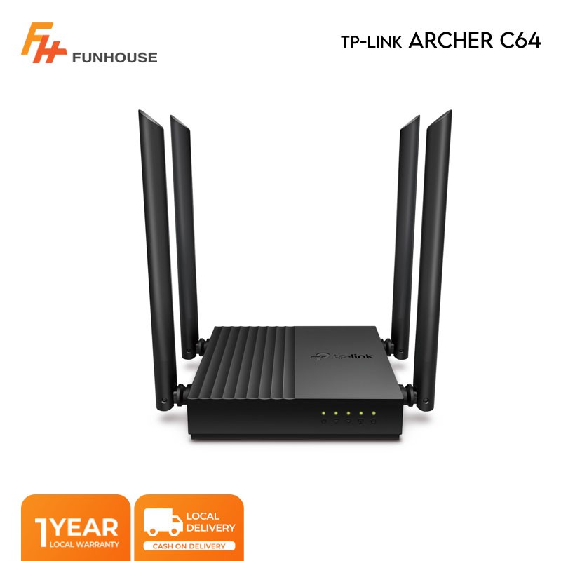 Tp-Link Archer C64 AC1200 Wi-Fi Router, Dual Band, Full Gigabit ...