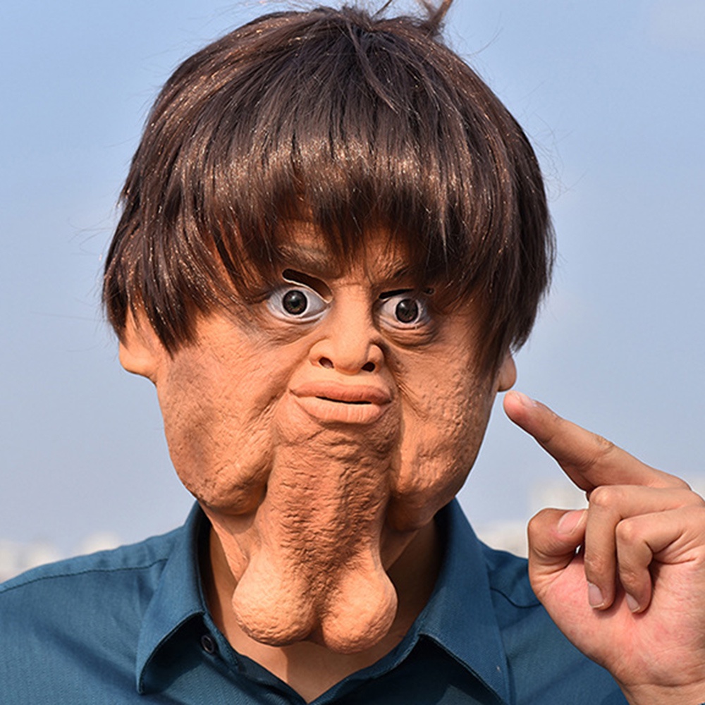 Realistic Funny Old Man Head Latex Mask Lifelike Human Head Masks ...