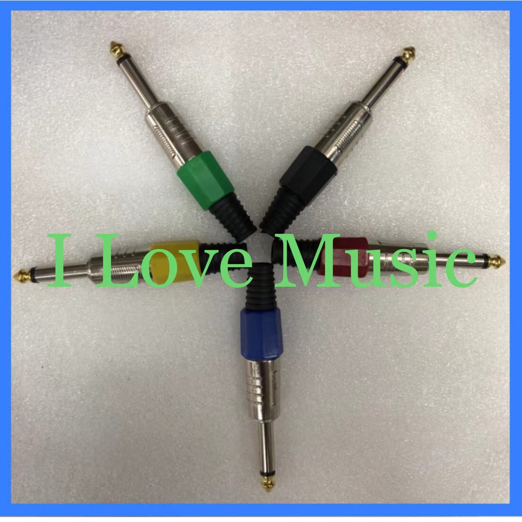 P-PL 1/4 1 pc Mono Metal Phono Microphone Plug Amplifier Jack Connector ...
