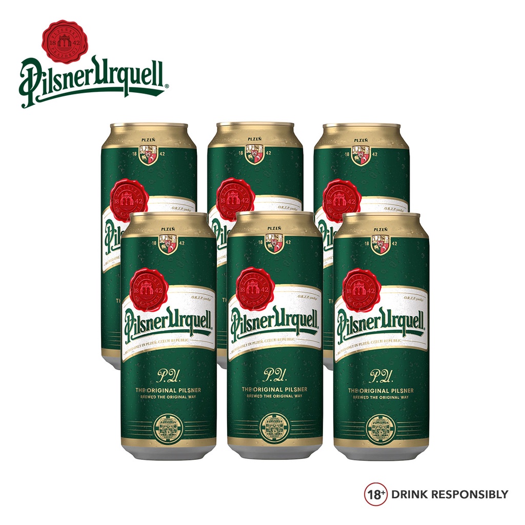 Pilsner Urquell 500ml x 6 Cans 6-Pack Pilsner Beer Czech Republic ...