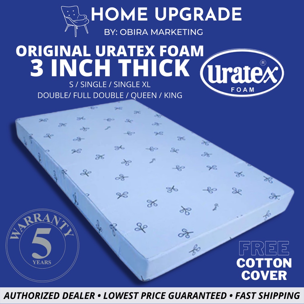 Original URATEX Foam with Cover 3 Inches (S, Single, Double, Full ...